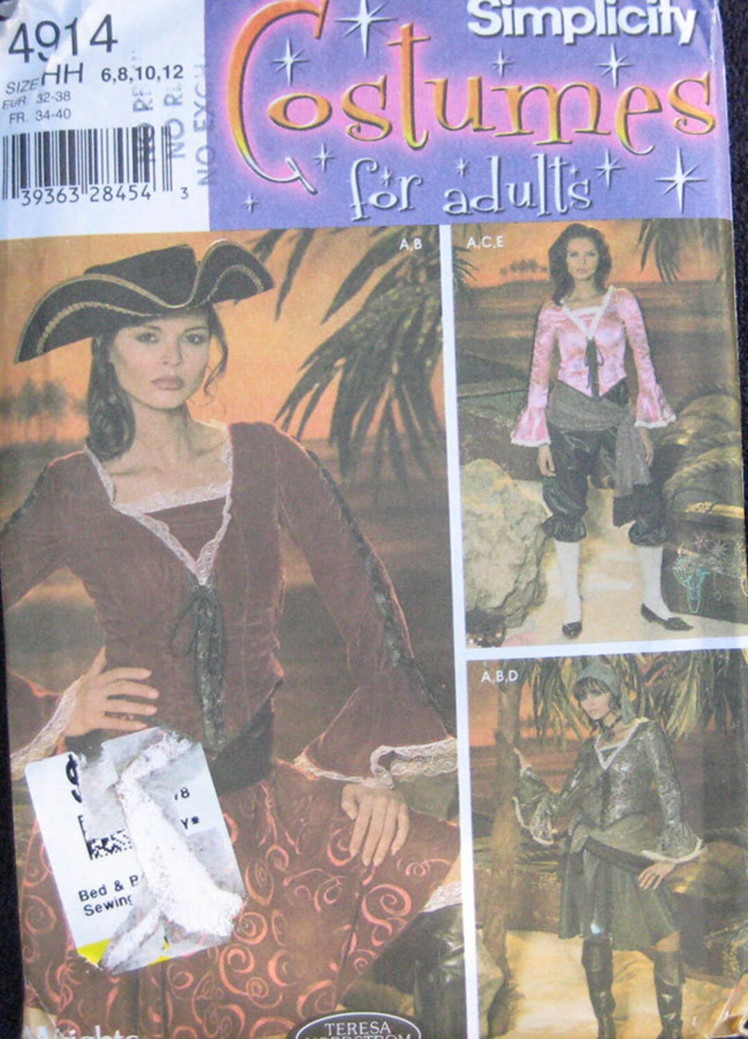 Simplicity Costume Womens Pirate Pattern 4914 - Etsy