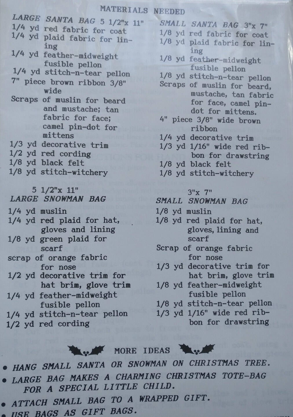 Holiday Goodie Bags Pattern by Country Appliques - Etsy