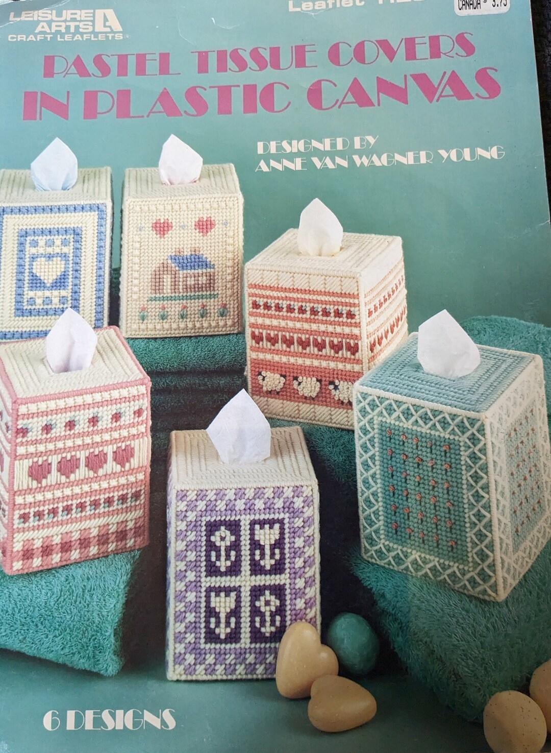 Pastel Tissue Box Covers in Plastic Canvas Pattern by Leisure Arts - Etsy
