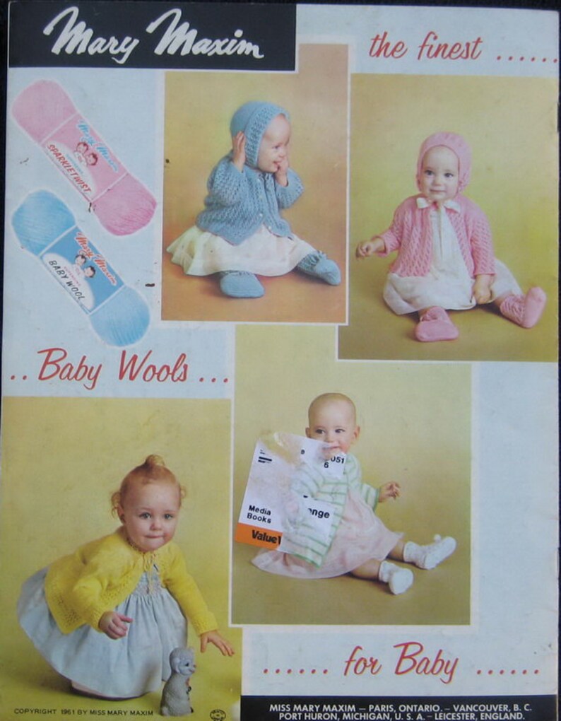 Mary Maxim Baby Knitting Pattern Book - Etsy