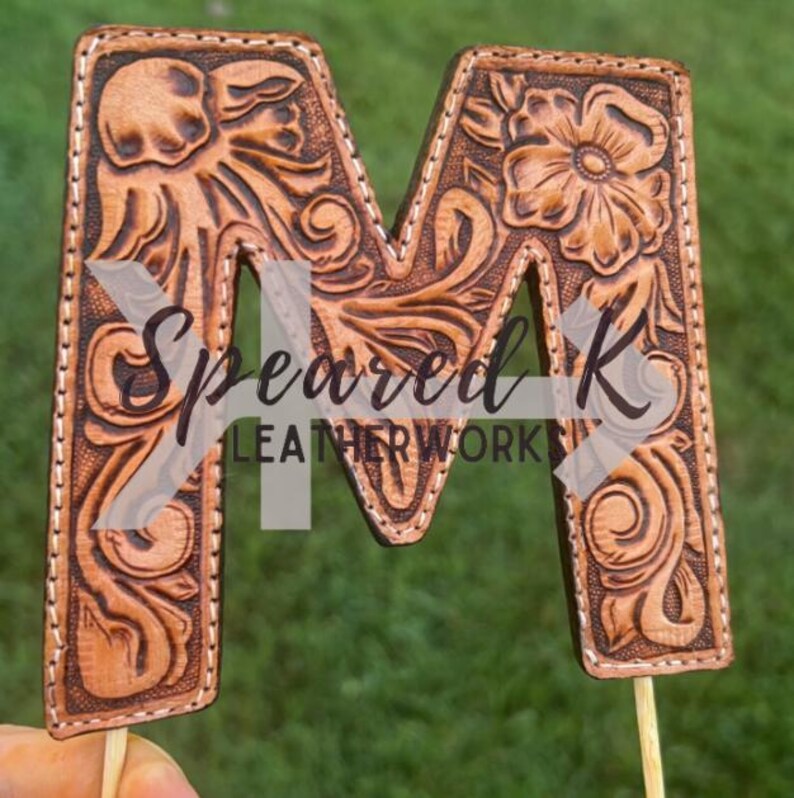 Custom Handtooled Leather Cake Topper - Etsy