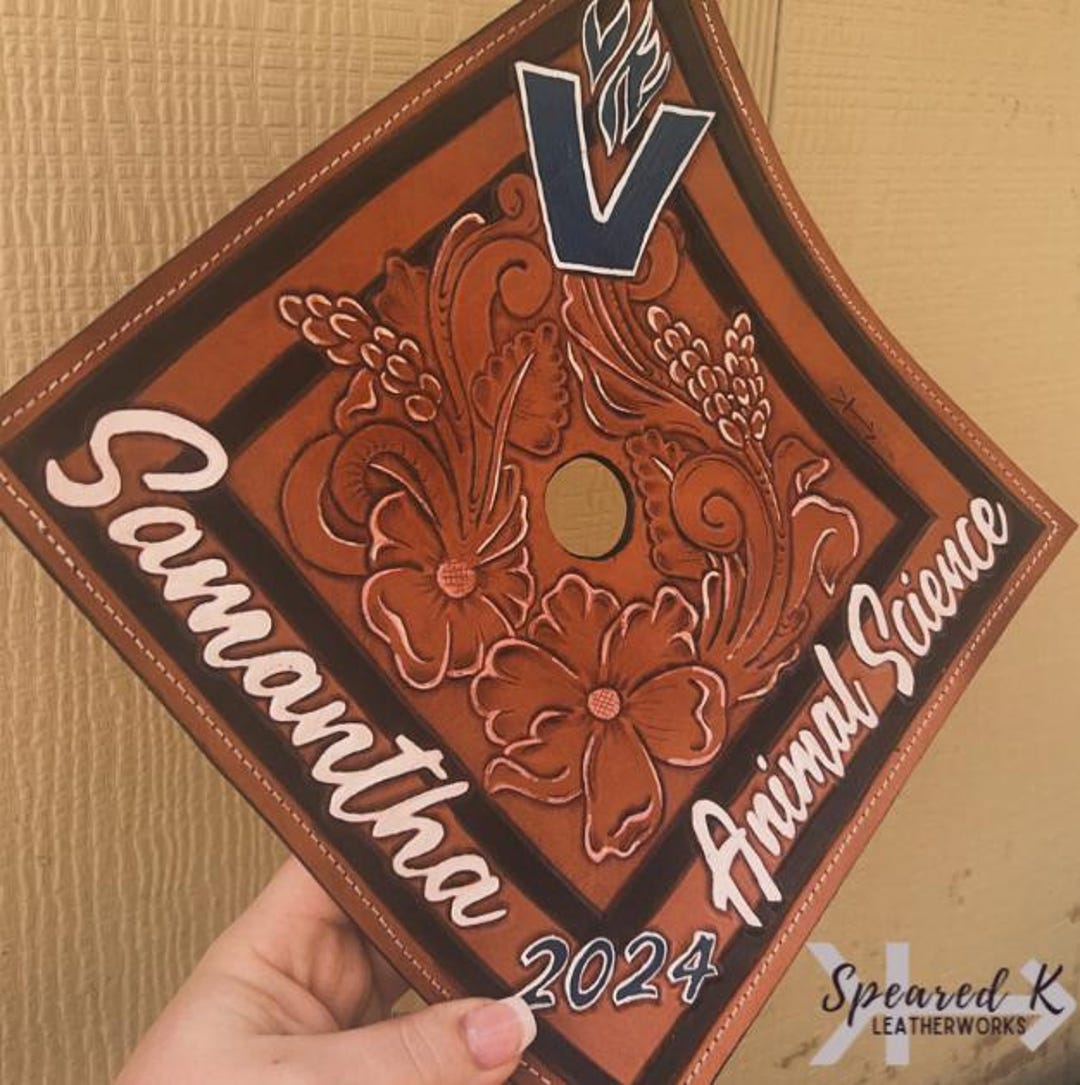 Custom Leather Graduation Cap Topper - Etsy