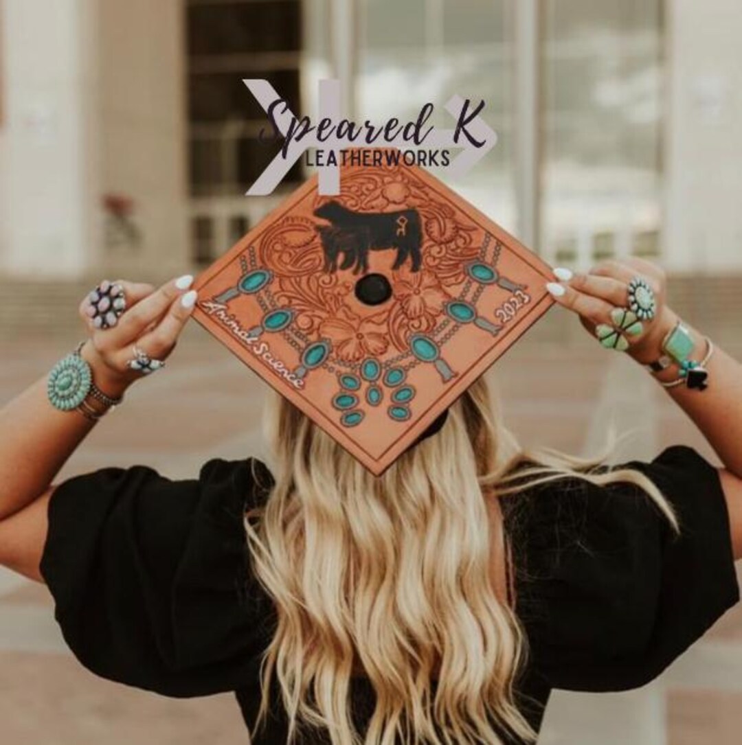 Custom Leather Graduation Cap Topper - Etsy