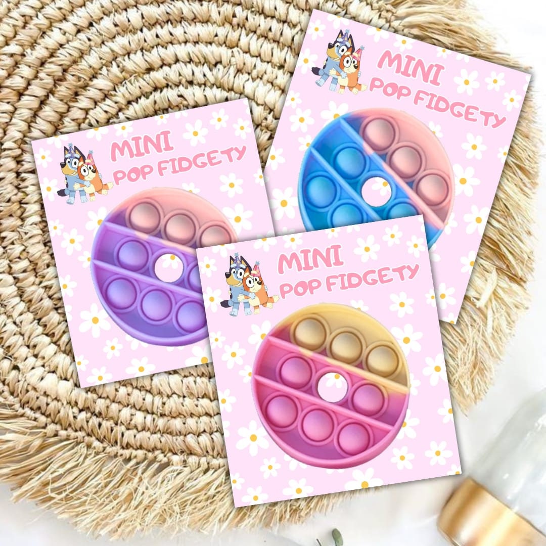 Mini Pop Fidgety Bluey Party Favors for Girl Party Poppin Blue Dog ...