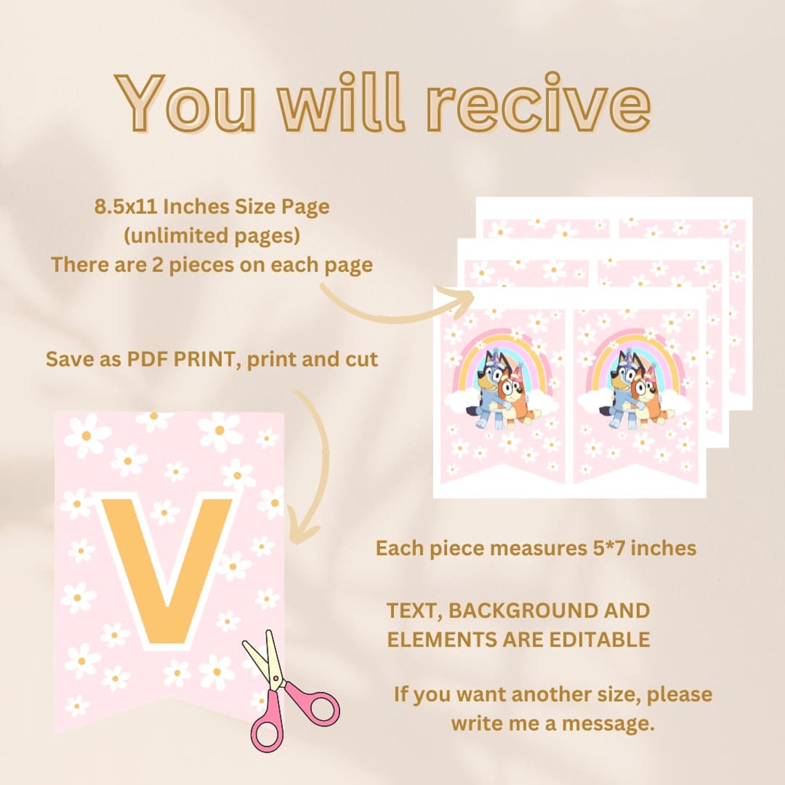 Bluey Birthday Banner Blue Dog Banner Party Bluey Birthday Decorations ...