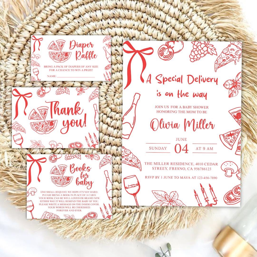 Editable Pizza Special Delivery Invitation A Special Delivery is on the ...