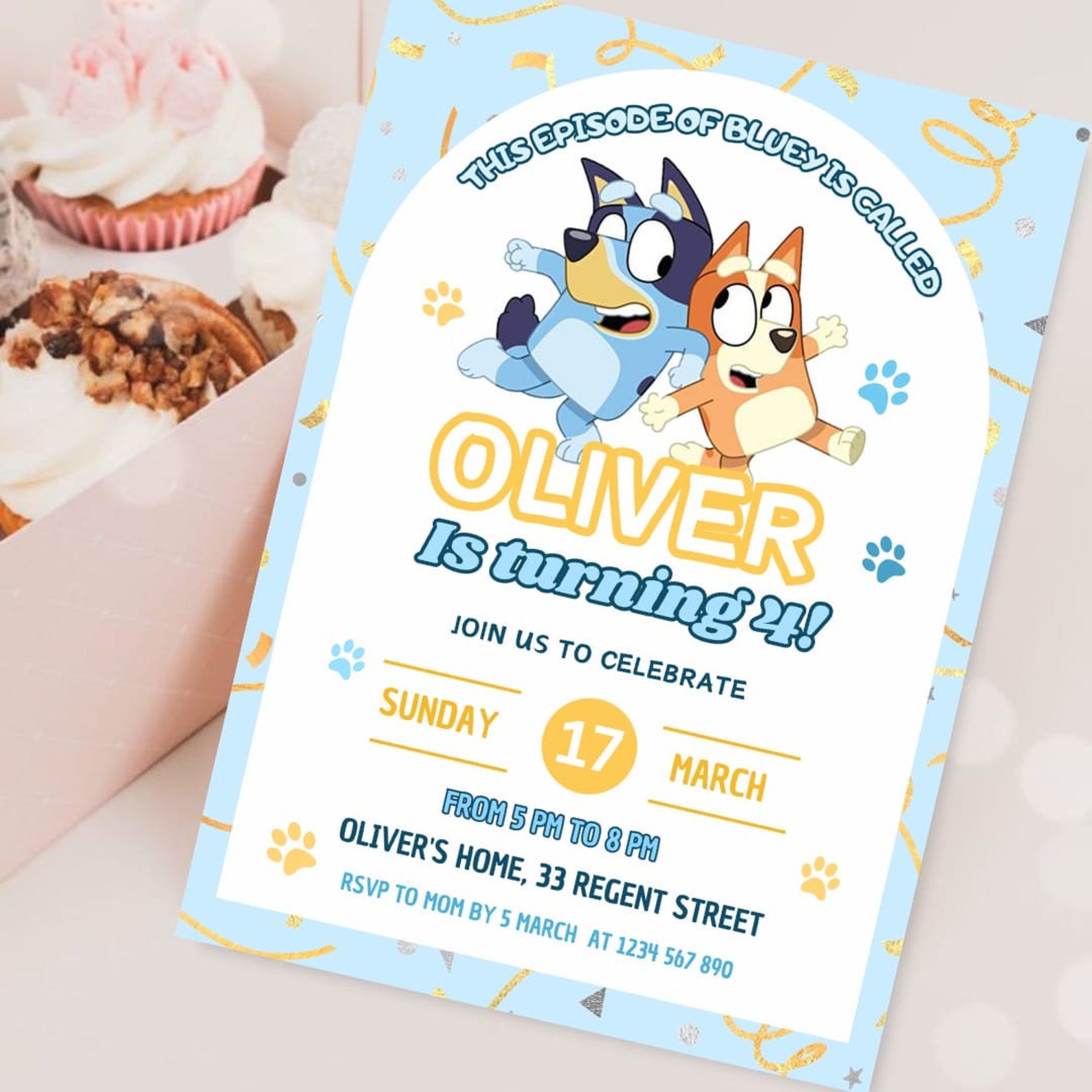 Bluey Birthday Invitation Boy Bluey Invite for Boy Party Bluey and ...