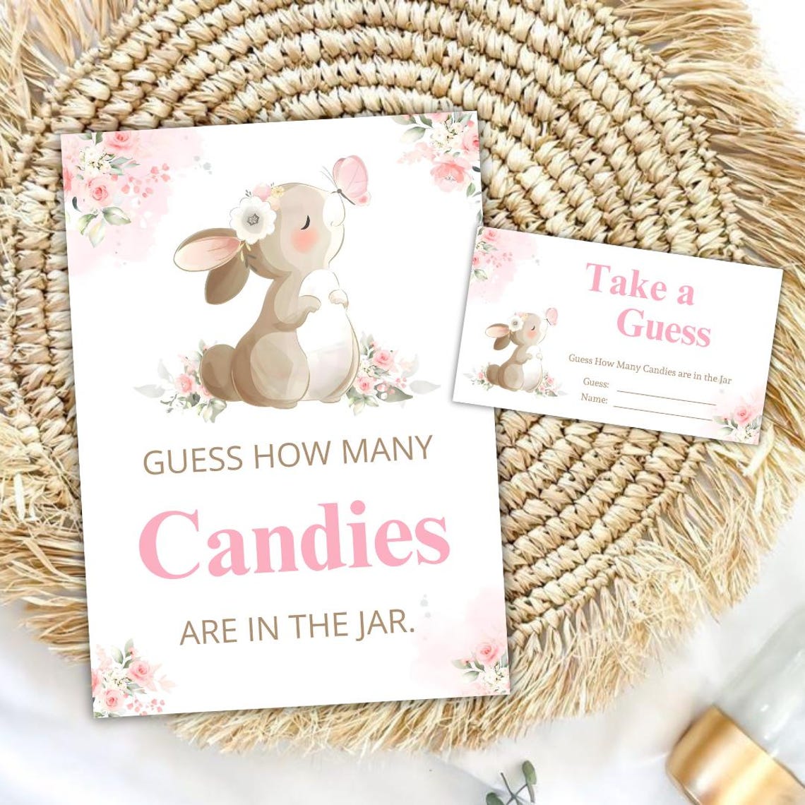 Editable Cute Bunny Baby Shower Game Package Girl Some Bunny is on the ...