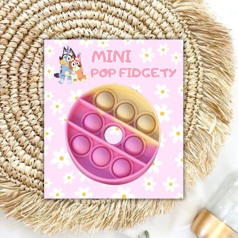 Mini Pop Fidgety Bluey Party Favors for Girl Party Poppin Blue Dog ...