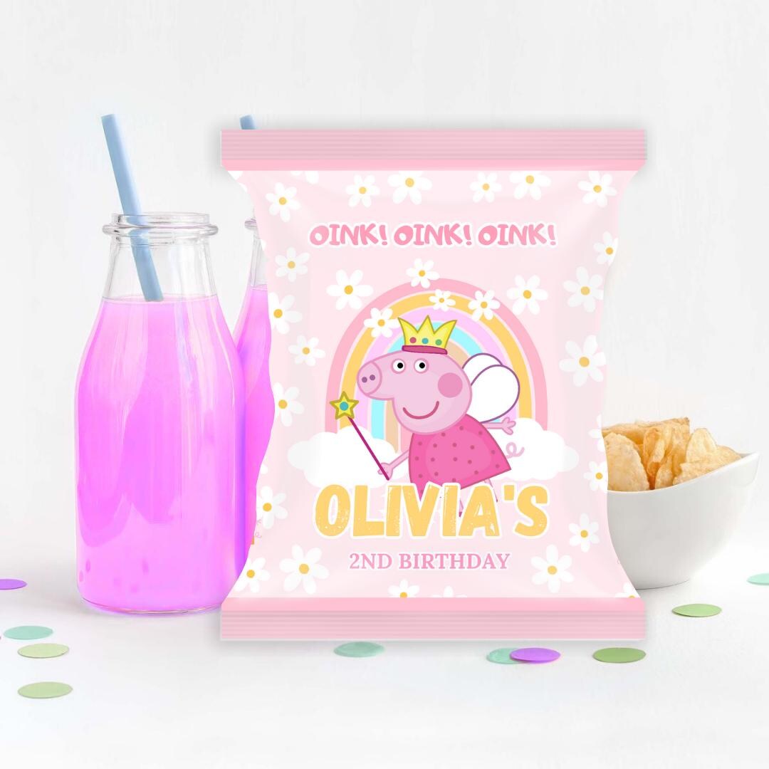 Peppa Pig Chip Bag Label Girl Peppa Pig Party Favors Peppa Pig Birthday ...