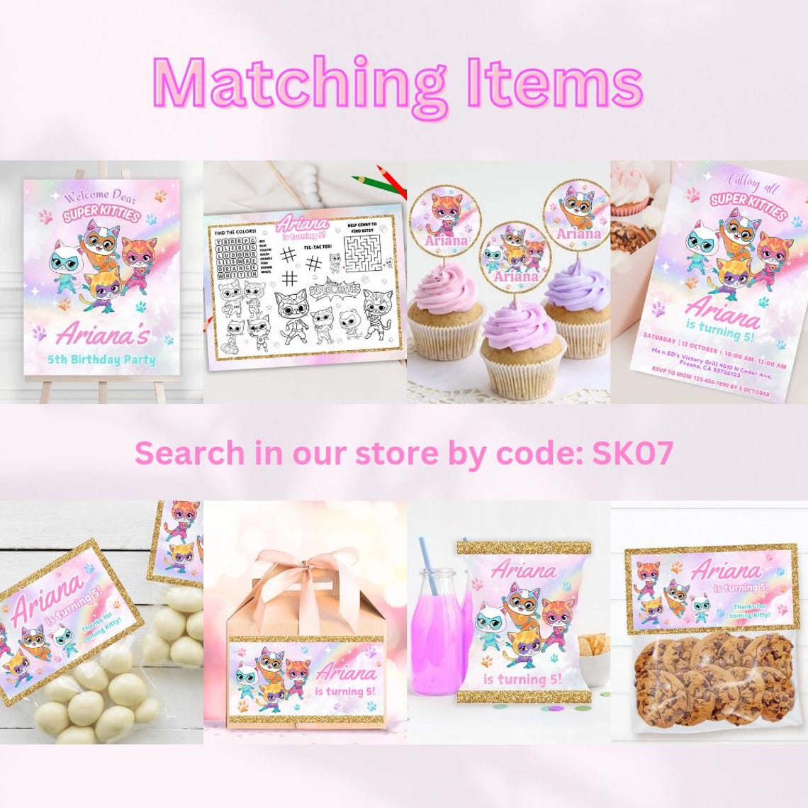 Super Kitties Carnival Lollipop Treats Circle Label Girl Super Kitties ...