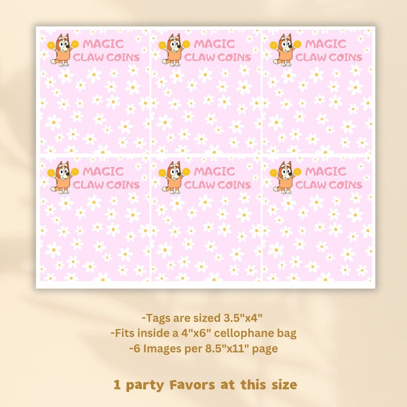 Magic Claw Coins Bluey Party Favors for Girl Party Blue Dog Theme Girls ...