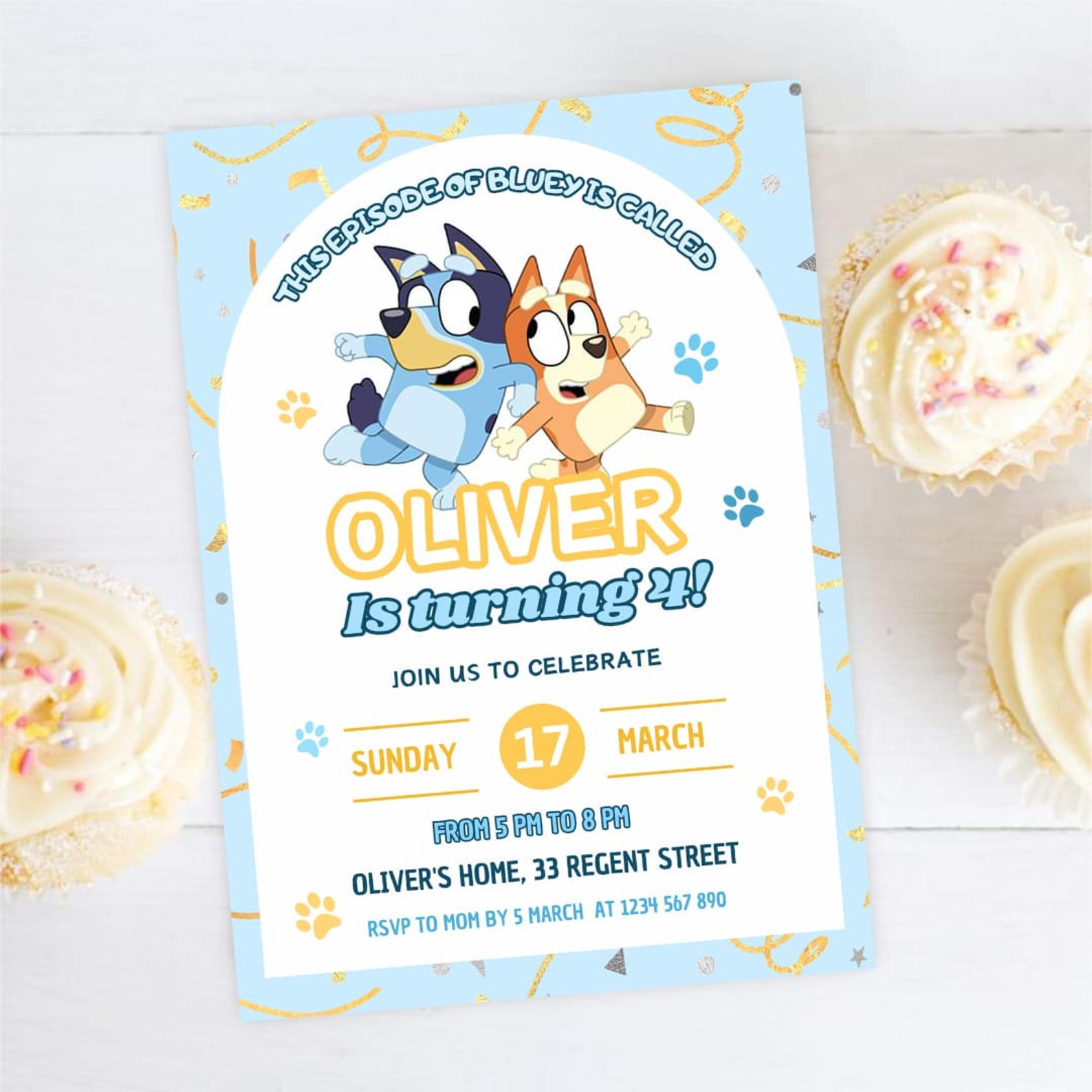 Bluey Birthday Invitation Boy Bluey Invite for Boy Party Bluey and ...