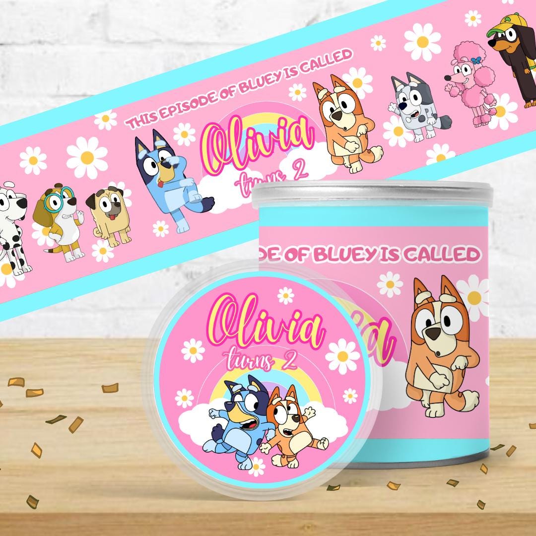 Bluey Pringles Label Girl Bluey and Bingo Party Favors Blue Dog ...