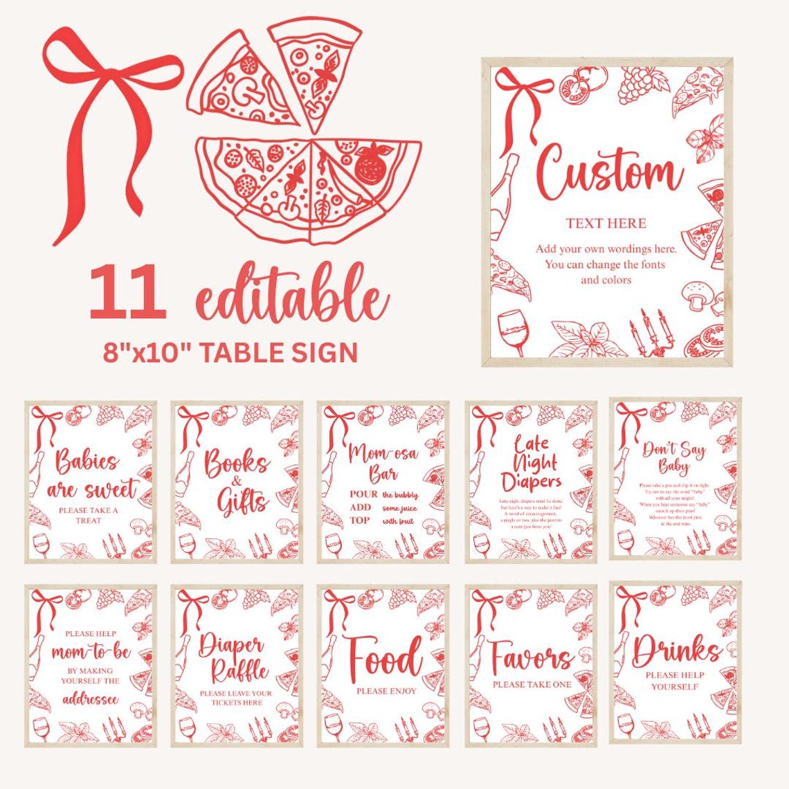 Editable Pizza Special Delivery Table Sign A Special Delivery is on the ...