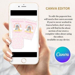 Editable Bluey Popcorn Box for Girl Blue Popcorn Favor Bag Girl Bluey ...