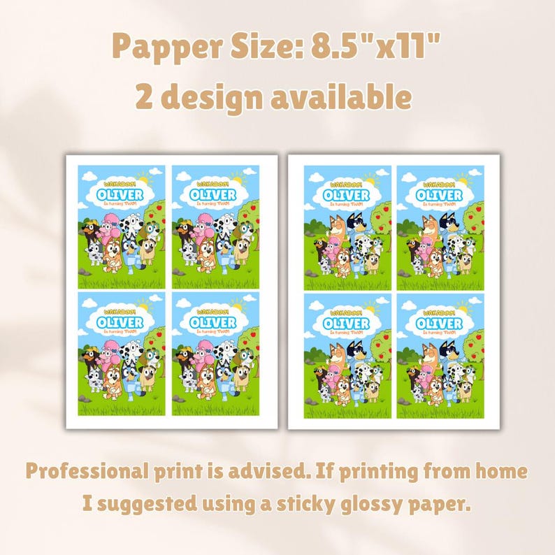 Bluey Capri Sun Label Boy Bluey and Bingo Juice Label Blue Dog Birthday ...