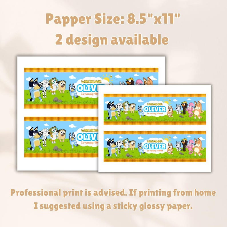 Bluey Pringles Label Boy Bluey and Bingo Party Favors Blue Dog Birthday ...