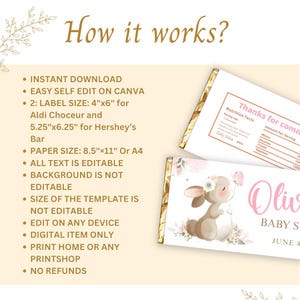 Cute Bunny Baby Shower Chocolate Bar Wrappers Some Bunny is on the Way ...