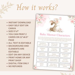 Editable Cute Bunny Baby Shower Game Package Girl Some Bunny is on the ...