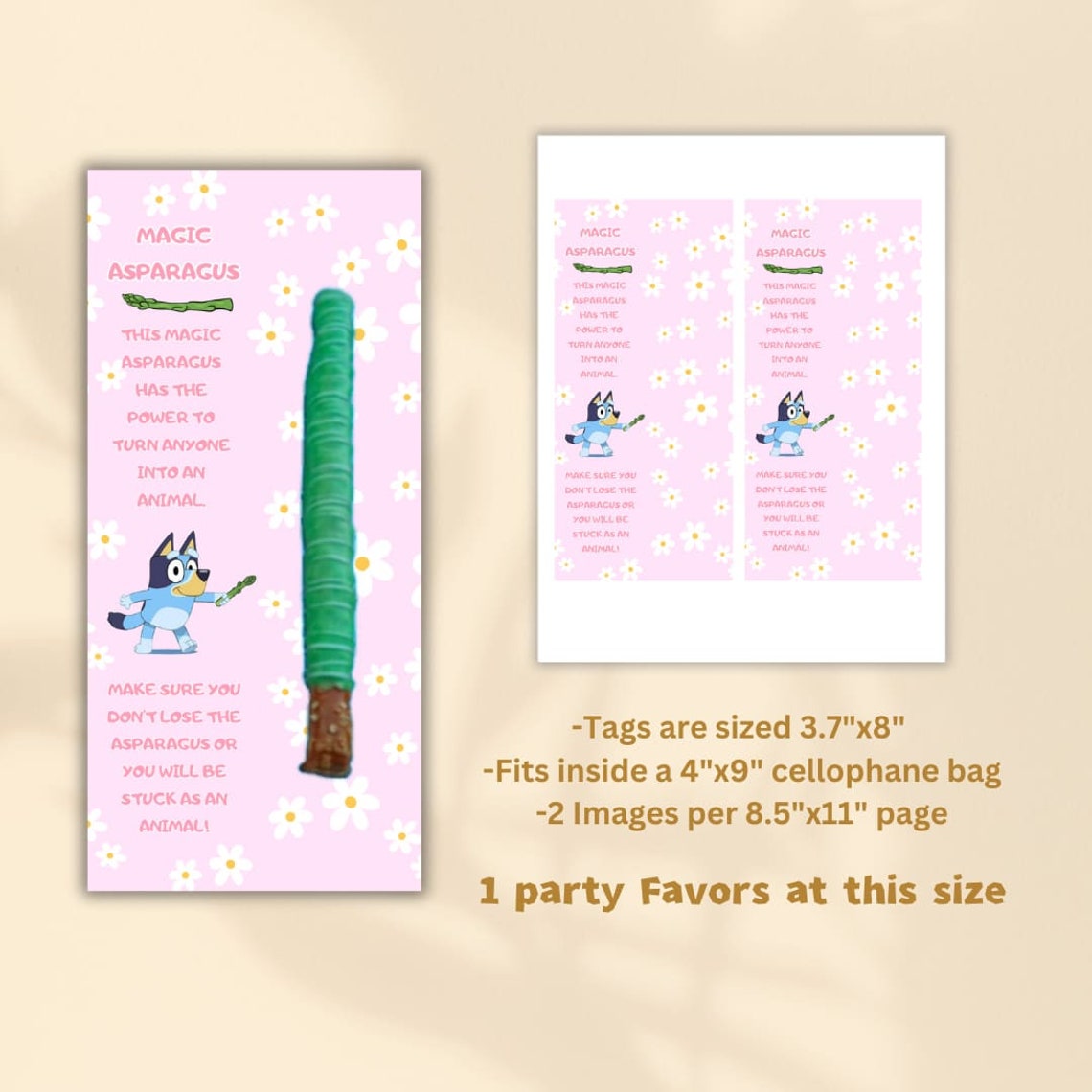Magic Asparagus Bluey Party Favors for Girl Party Blue Dog Theme Girls ...