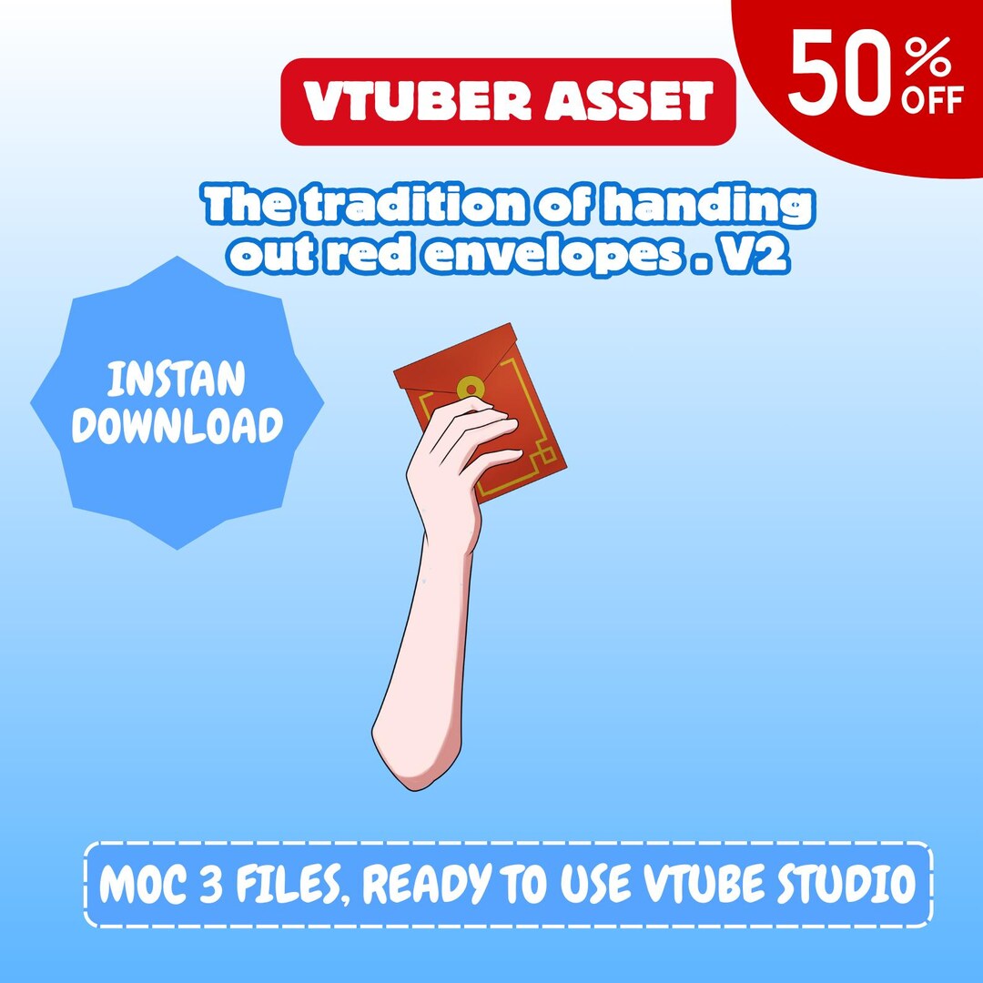 Rigged Vtuber Hand Asset: Red Envelope Prop (MOC3 File) - Etsy