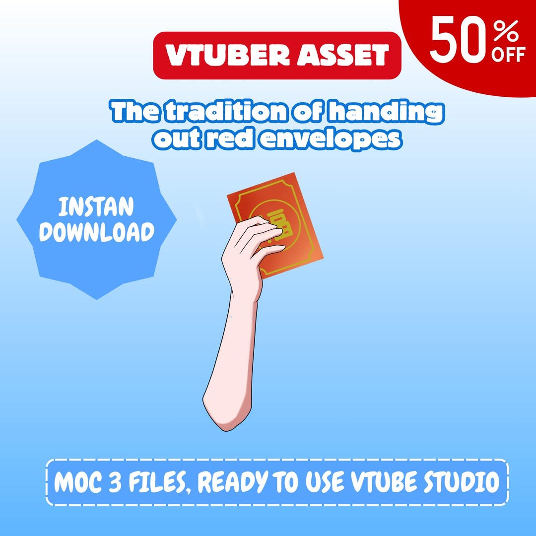 Rigged Vtuber Hand Asset: Red Envelope Prop (MOC3) - Etsy