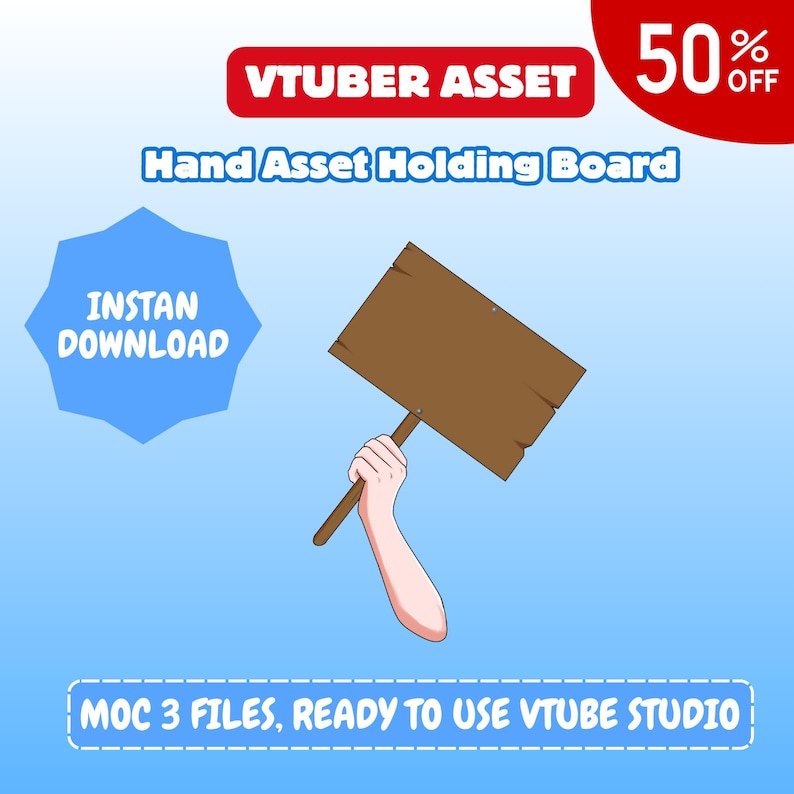 Vtuber Asset | Rigged Holding Board, Premade Assets, Hand Assets ...