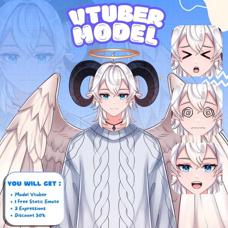 CUSTOM Vtuber Model for Commercial Use Live 2D Vtuber Model Vtuber ...