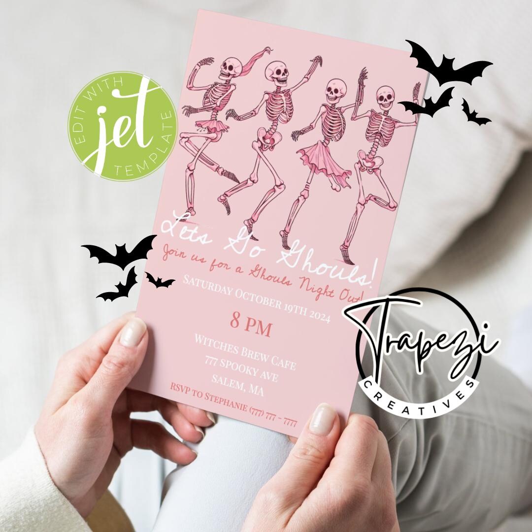 Editable Ghouls Night Out Invite Template Printable Invite 3 Sizes ...
