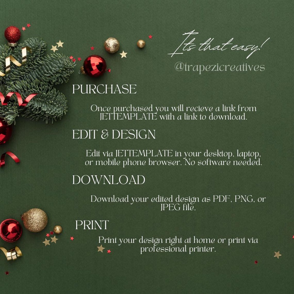 Christmas Eve Menu Template Printable Menu 2 Sizes Santa Claus ...