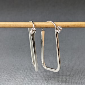 Sterling Silver Rectangle Hinged Hoops - Etsy