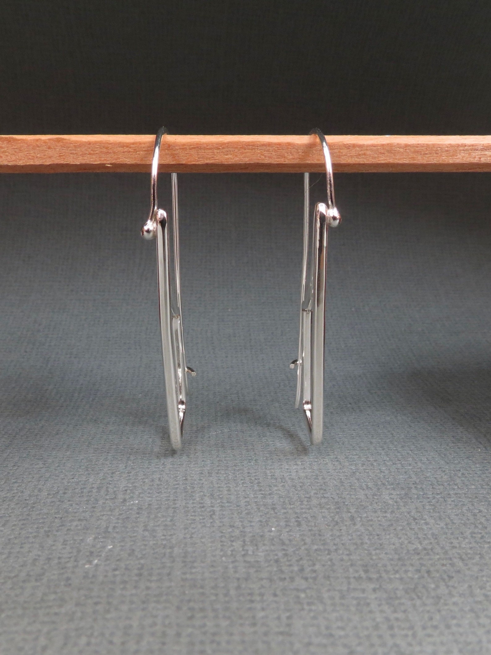 Sterling Silver Rectangle Cutout Hoops Handmade - Etsy
