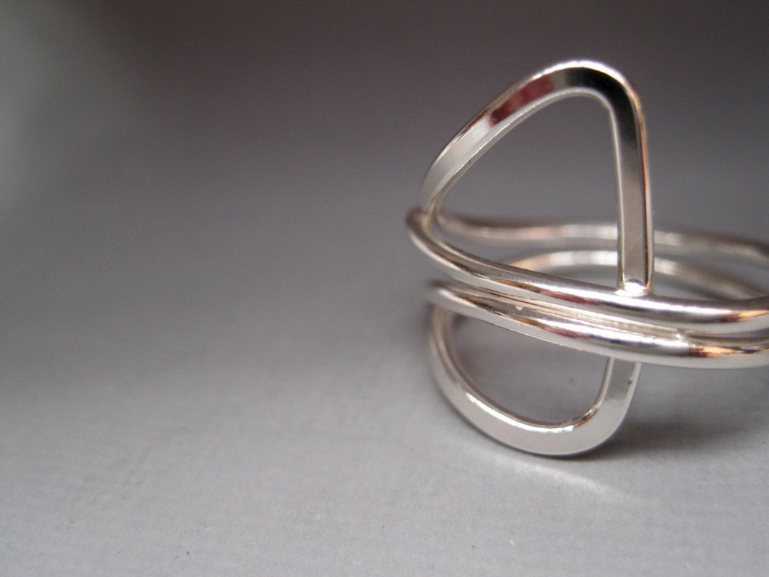Sterling Silver Angles Contemporary Ring - Etsy