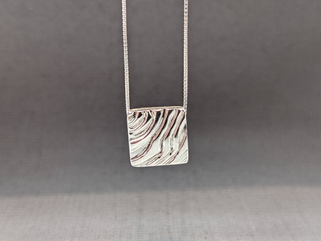 Sterling Silver Square Tag Stacked Pendent Handmade - Etsy