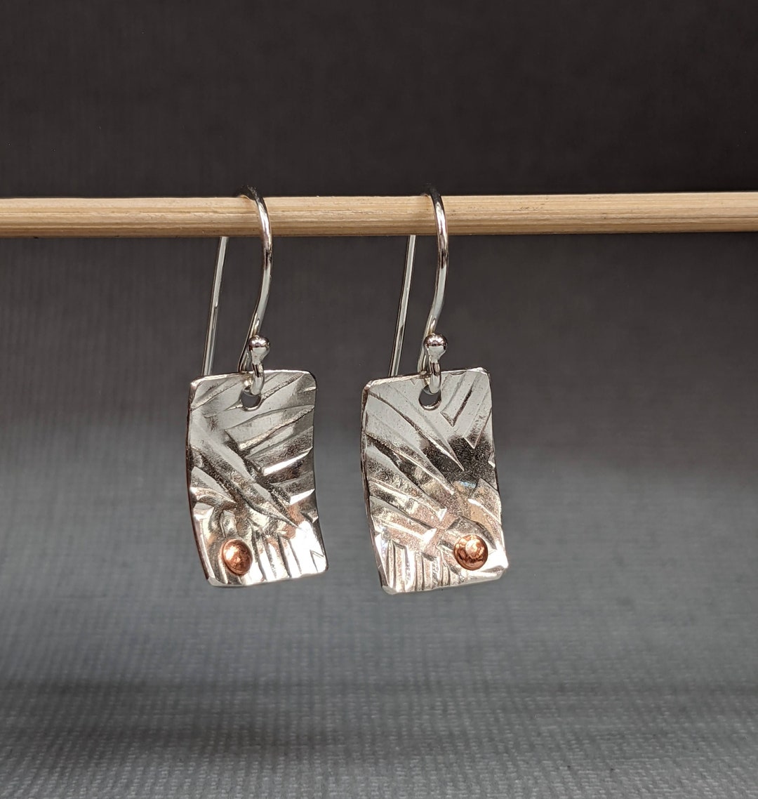 Sterling Silver Square Earrings Handmade - Etsy