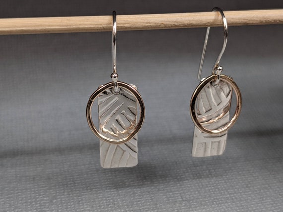 Sterling Silver and Gold Stacked Earrings - Etsy