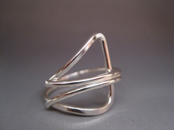 Sterling Silver Angles Contemporary Ring - Etsy