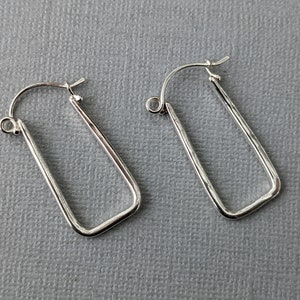 Sterling Silver Rectangle Hinged Hoops - Etsy