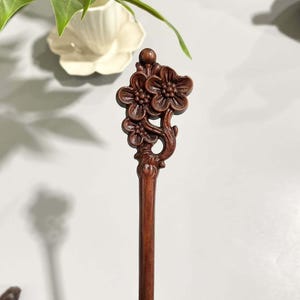 5pcs Mini Wooden Flower Hairpin, Unique Flower Wood Hair Stick, Hair ...