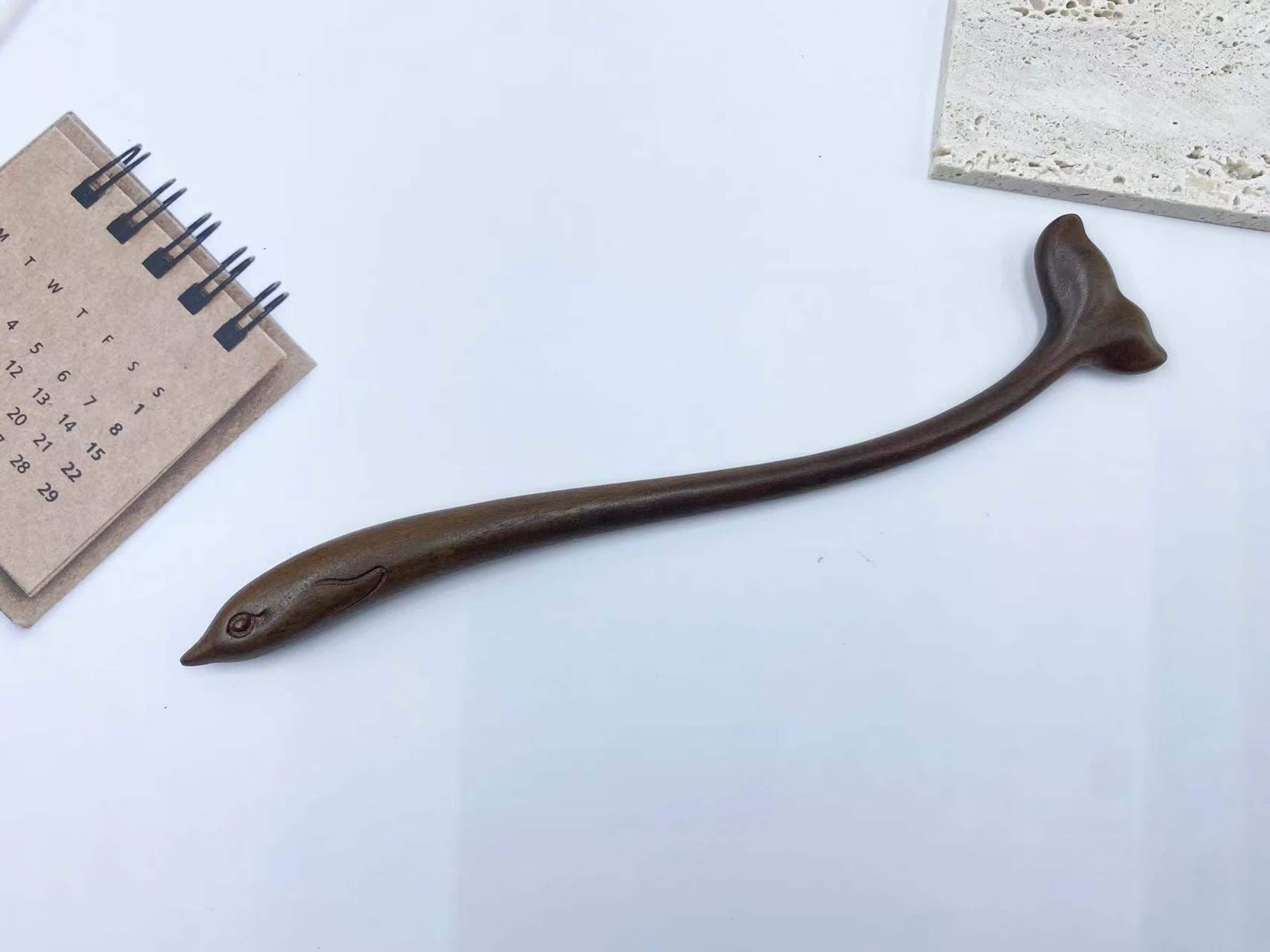 2pcs Unique Fish Wood Hair Stick, Cute Mini Wooden Fishtail Hairpin ...