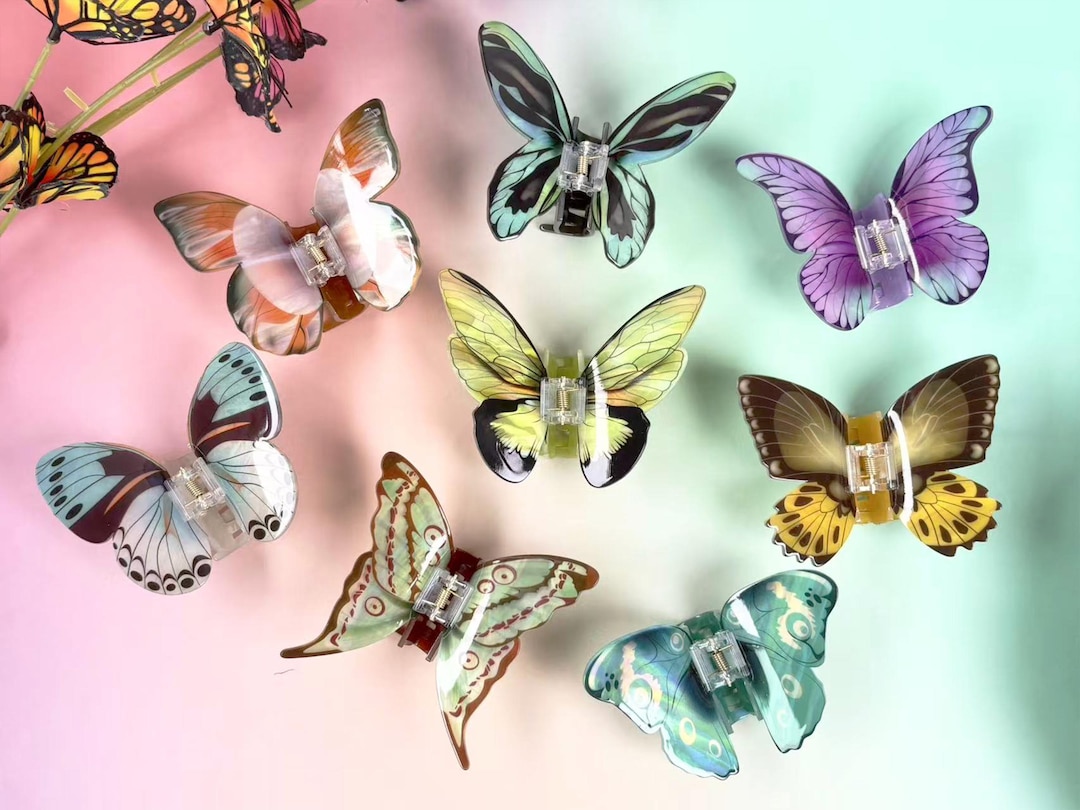 Simulated Butterfly Hair Clips, Colorful Butterfly Hair Clips, Handmade ...