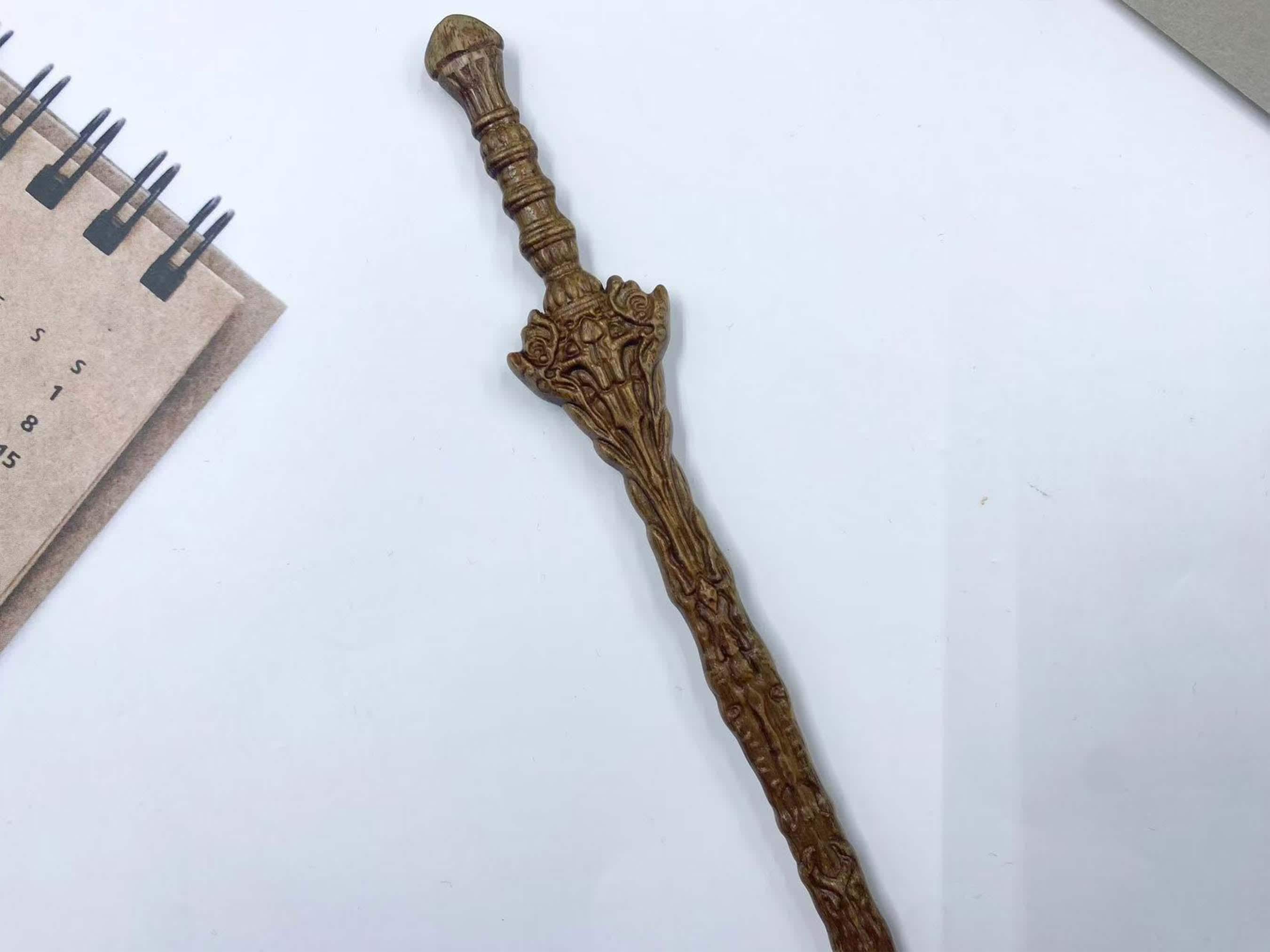 Hand Carved Sword Hair Fork, Wooden Sword Hair Fork, Cute Wooden ...