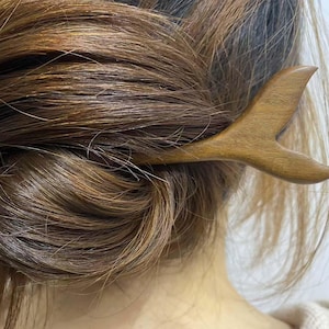 2pcs Unique Fish Wood Hair Stick, Cute Mini Wooden Fishtail Hairpin ...