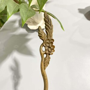 5pcs Mini Wooden Flower Hairpin, Unique Flower Wood Hair Stick, Hair ...