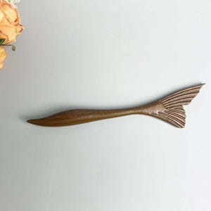 Cute Miniature Wooden Fishtail Hairpin, Unique Fish Wood Hair Stick ...