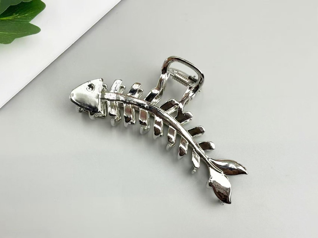 Metal Fish Bone Hair Clip Hair Accessory Gift, Adorable Fish Bone ...