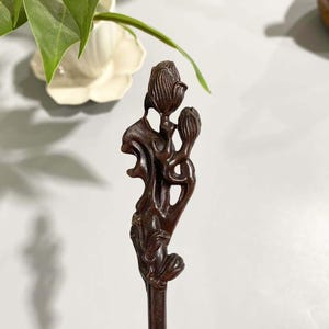 5pcs Mini Wooden Flower Hairpin, Unique Flower Wood Hair Stick, Hair ...