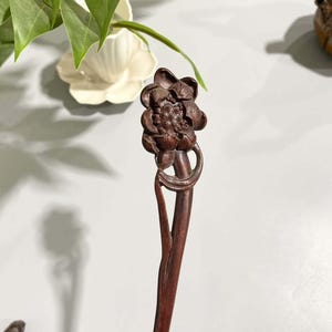 5pcs Mini Wooden Flower Hairpin, Unique Flower Wood Hair Stick, Hair ...