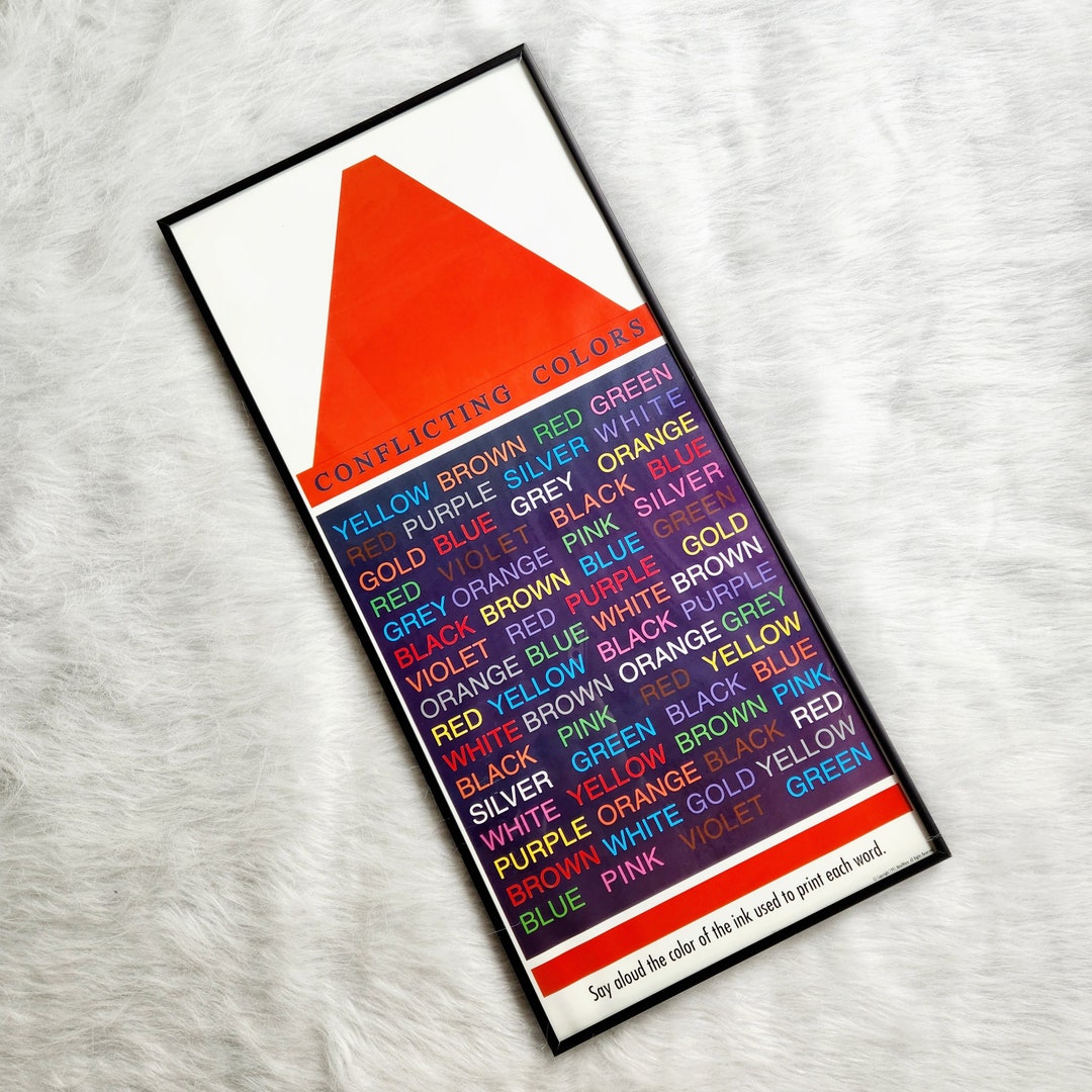 Vintage 90s Stroop Effect Fun Educational Framed Print / Conflicting ...